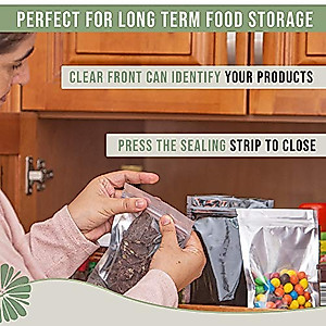 BYRDIES BAGS - Smell Proof Mylar 100 Count Resealable Heat Seal Food Safe Storage Pack With Clear Window - For Snacks Treats Jewelry Crafts Beads (3X4 inch, Blue)