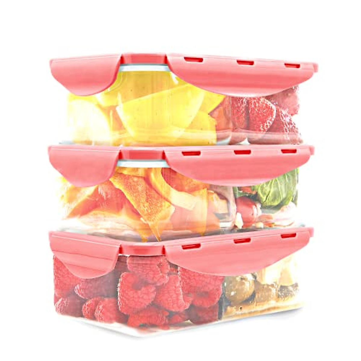 By Caleb Company 3 Pack Pink Bento Boxes - 39 Ounce Divided Food Storage Containers With Lids - Leakproof, BPA Free Bento Lunch Box for Adults & Kids Lunches Is Safe For Dishwasher & Microwave