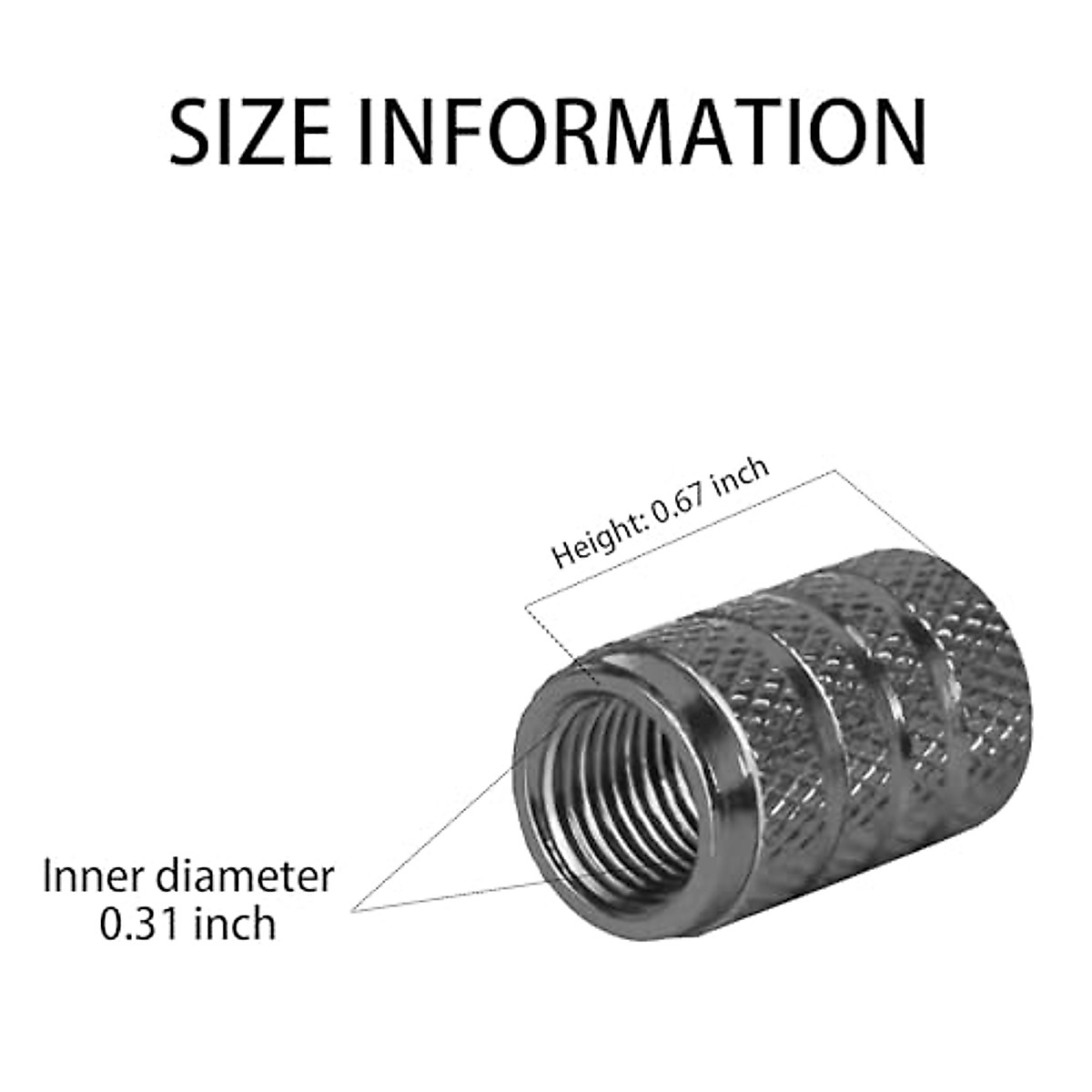 Xicyole Tire Valve Stem Caps,Black,tire caps,8pcs,with O Rubber Seal,Corrosion Resistant,No air Leaking,Dustproof,Universal Stem Covers for Cars Trucks Motorcycles SUVs and Bikes (Gray)