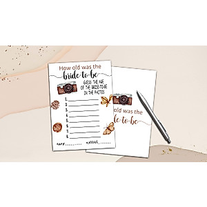 Bridal Shower Games - How Old Was The Bride-To-Be Card Game - Wedding Shower Games - Bachelorette/Engagement Party Supplies Decorations(02)