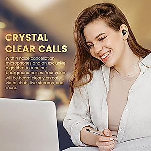 SuperEQ Q2 Pro Hybrid Wireless Active Noise Cancelling Earbuds, Bluetooth 5.2 Earphones with ANC Transparent Mode, 4 Mics Clear Calls, 30H Play Time, Deep Bass & Stereo Sound, IPX5 Waterproof