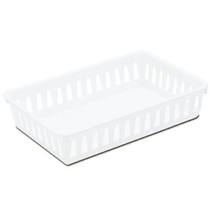 Sterilite 16068024 Small White Plastic Storage Baskets 9-3/4"x6-3/8"x2-1/8" - 20 Pack