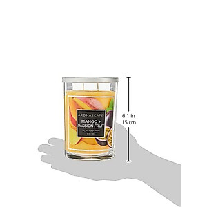 Aromascape PT41924 2-Wick Scented Jar Candle, Mango & Passion Fruit, 19-Ounce, Orange