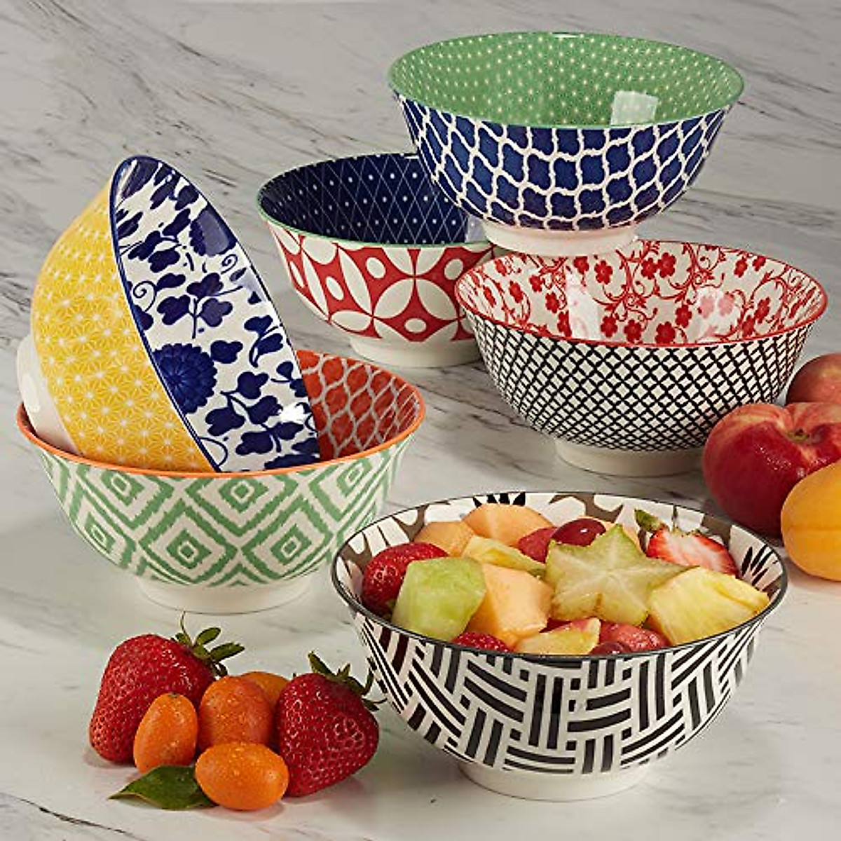 Certified International Soho Individual Porcelain Bowls, Set of 6, Multicolor