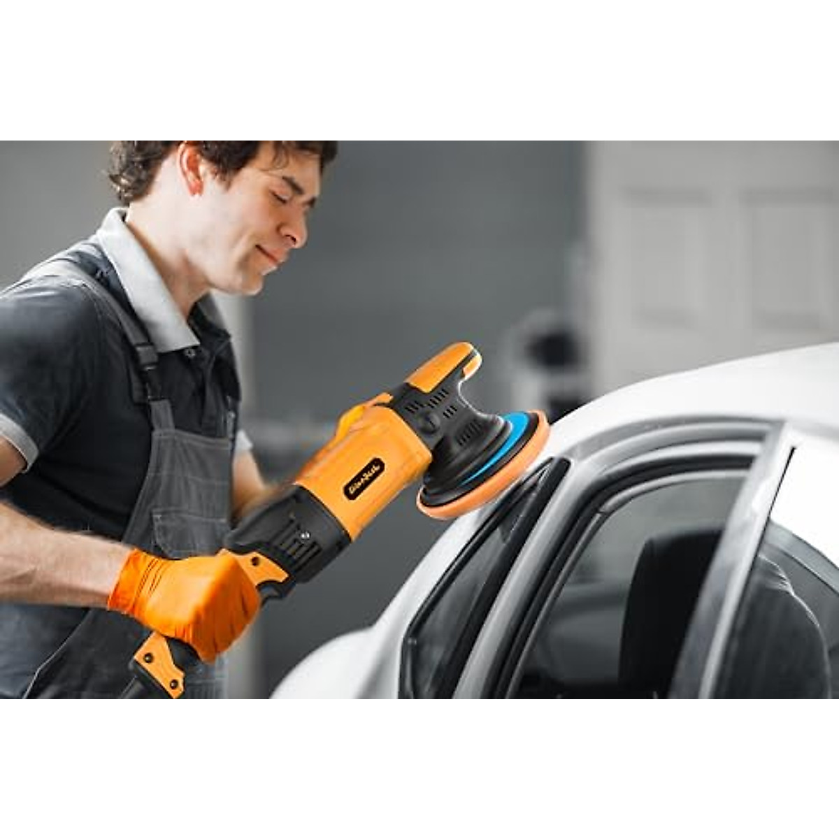 SHINEJACK Car Buffer Polisher kit 6 inch 810w Double Acting Polisher 15mm Long-Throw Orbital Polisher for Car Detailing 1650-4800r