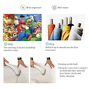 Super Brother Backdrop Children Fans Birthday Party Supplies Decoration Background Boy Adventure Theme Cartoon Video Game Shooting Banner Family Cake Table Photo Props (7x5FT(210x150cm))