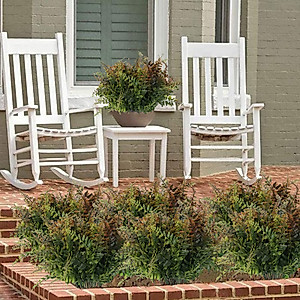 XHXSTORE 4pcs Artificial Boston Fern Plant Plastic Fern Leaves Artificial Fern Bouquet Persian Grass Artificial Shrubs for Fall Outside Inside Hanging Basket Fireplace Garden Home Decoration