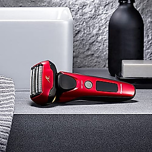 Panasonic ARC5 Electric Razor for Men with Pop-up Trimmer, Wet Dry 5-Blade Electric Shaver with Intelligent Shave Sensor and 16D Flexible Pivoting Head - ES-ALV6HR (Red)