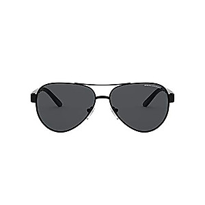 A|X ARMANI EXCHANGE Men's AX2034S Aviator Sunglasses, Black/Grey, 59 mm