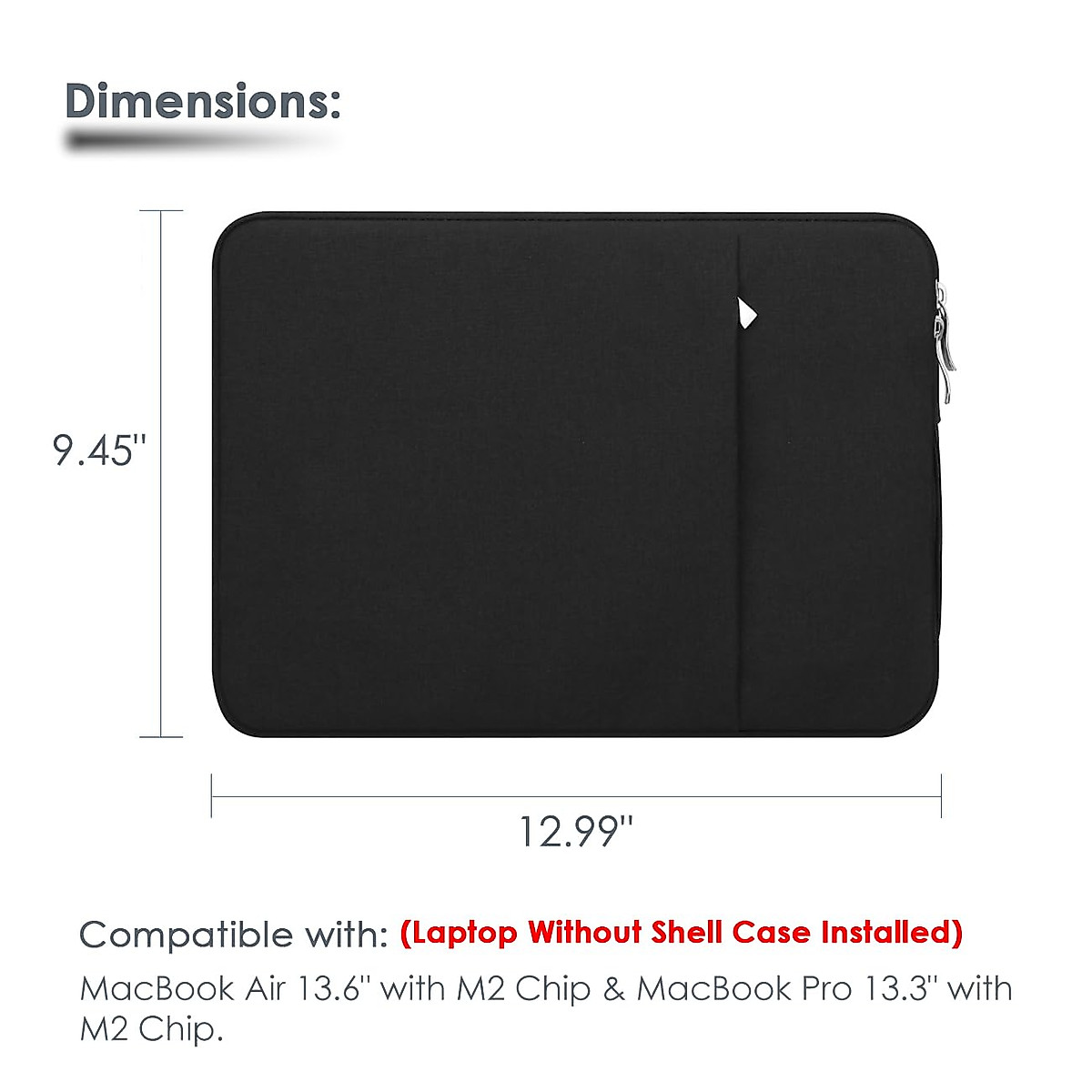 Arisase 13-Inch Laptop Sleeve Case with Handle for 2024-2022 MacBook Air 13.6" with M3 M2 Chip(Model:A2681) & MacBook Pro 13.3" with M2 Chip Travelling Carrying Canvas Bag Protective Accessory(Black)