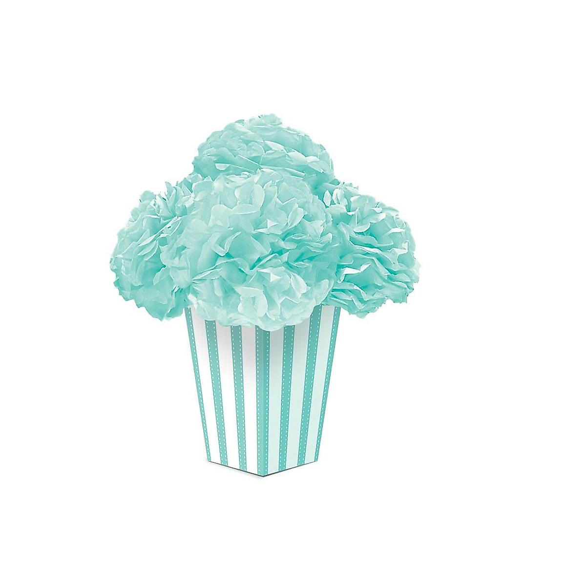 Amscan Lovely Fluffy Flower Party Centerpiece, 11 x 10.5, Robin's Egg Blue