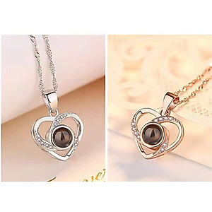 Personalized Photo Necklace Projection Necklace with Picture Inside -Sterling Silver Custom Photo Projection Necklace-Custom Jewelry Gift for Women Wife Mom Christmas