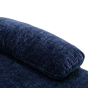 U-Shaped Sectional Sofa Comfy Couch for Living Room Set, 110 inches Wide Modern Large 4-Seat Couch Convertible Soft Velvet Couch Set with Double Chaise Lounge (Navy Blue, Chenille Fabric)