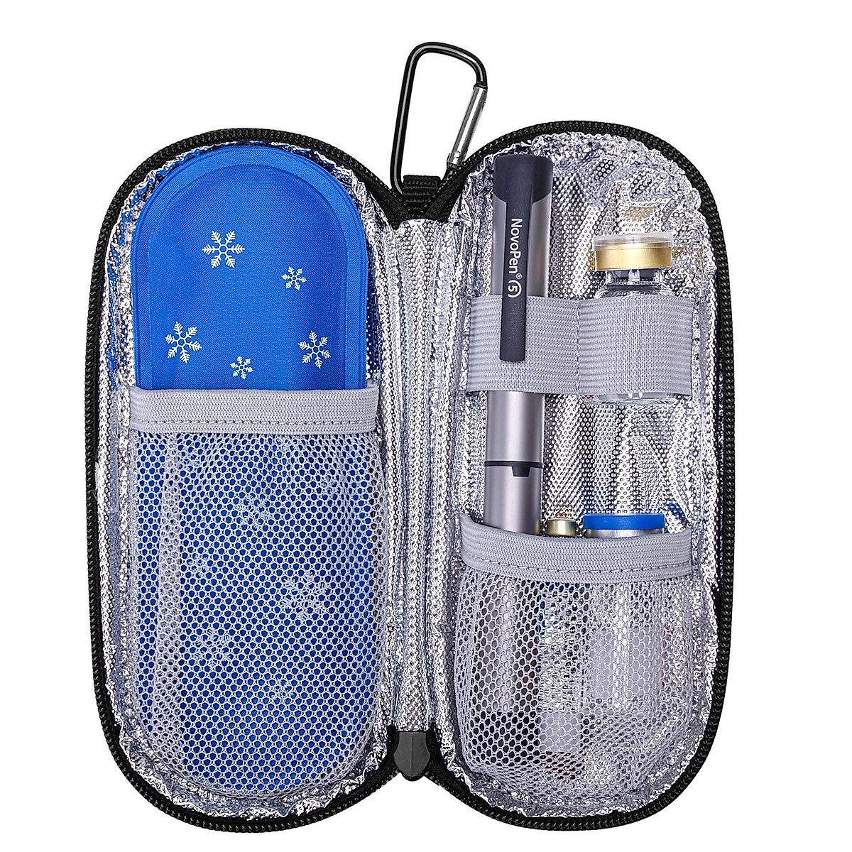 Yarwo Insulin Cooler Travel Case, Diabetic Medication Organizer with 2 Ice Packs for Insulin Pens and Other Diabetic Supplies, Black