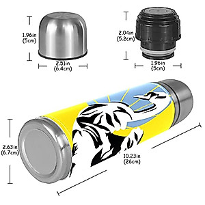 Stainless Steel Leather Vacuum Insulated Mug Swan Thermos Water Bottle for Hot and Cold Drinks Kids Adults 16 Oz