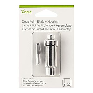 Cricut Deep-Point Blade + Housing, Cutting Blade with Deep Cut Housing, Cut Materials up to 1.5mm Thickness, For Personalized Crafts, Compatible With Cricut Maker and Explore Machines