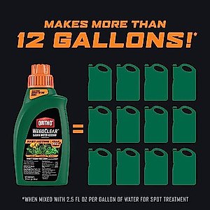 Ortho WeedClear Lawn Weed Killer Concentrate, Fast-Acting Formula Kills Dandelion, Crabgrass & Clover to the Root, 32 fl. oz.