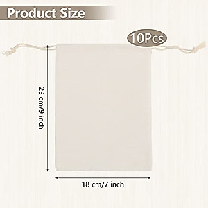 10 Pieces Sublimation Blank Drawstring Bags Reusable Muslin Sachet Backpacks Favors Heat Press DIY Crafts for Party Wedding Christmas Storage Home Party Arts Supplies (Medium)