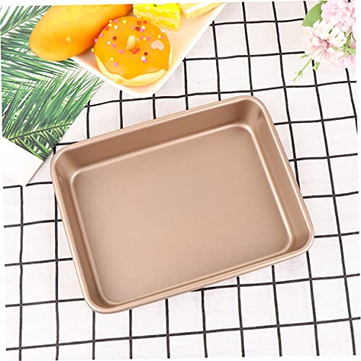 Temkin 2 pcs Bakeware Dessert Pizza Pie Inch Pan Kitchen Household Non-stick Bread Toast Size Bakery Deep Pans Pot Tool Loaf Oblong Nougat Tray L DIY Tools Baking Cake Toaster for Pan (Size : 19.5X14