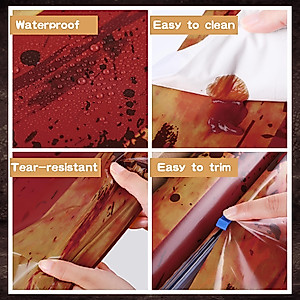 HOBBY HORSE 100 Ft x 54 Inch Creepy Carnival Tablecloth Roll with Cutter Box Terrible Halloween Bloody Circus Tent Backdrop Cut to Size Table Cover for Clown Room Wall Decorations for Halloween Circus