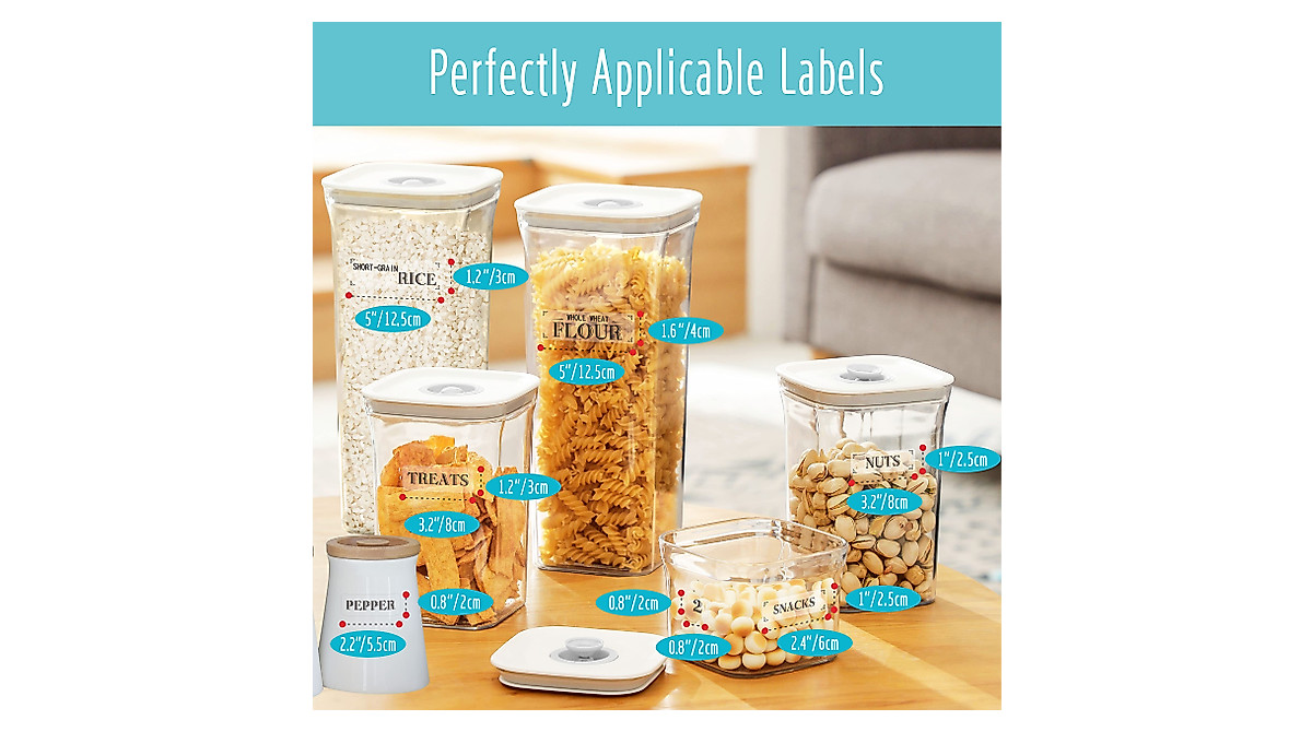 210 Pantry Labels Set - Water Resistant Labels for Kitchen & Food Storage