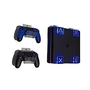 WALL MOUNT FOR PS4 PLAYSTATION 4 WITH MULTICOLOR LED LIGHTING KIT + 2 CONTROL MOUNT (PS4 PRO)