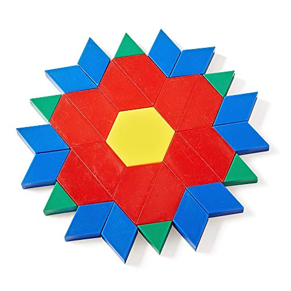 hand2mind Plastic Pattern Blocks for Kids, Shapes for Kindergarten, Montessori Toys, Geometric Shapes, Symmetry, Shape Recognition, Pattern Blocks for Classroom (Set of 1,250)