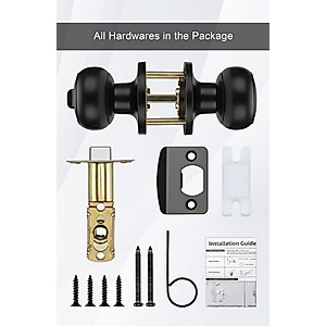 goldenwarm Black Interior Door Knobs, Matte Black Privacy Door Knob, Black Bedroom Door Knobs, Black Door Knobs Interior Bulk, Indoor Bathroom Door Knob(8 Pack, Matte Black)