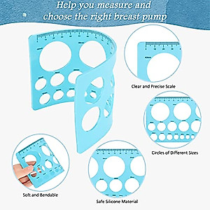 Fuyamp Nipple Ruler,2 Pack Silicone Nipple Ruler with Soft Flange Size Measure Breast Flange Measuring Tool Breast Pump Sizing Tool New Mothers Musthaves(Blue)