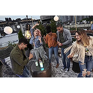 JBL Pulse 4 - Portable Bluetooth Speaker with 360 degrees LED lights, powerful sound and deep bass, IPX7 waterproof, 12 hours of playtime, JBL PartyBoost for multiple speaker pairing (White)