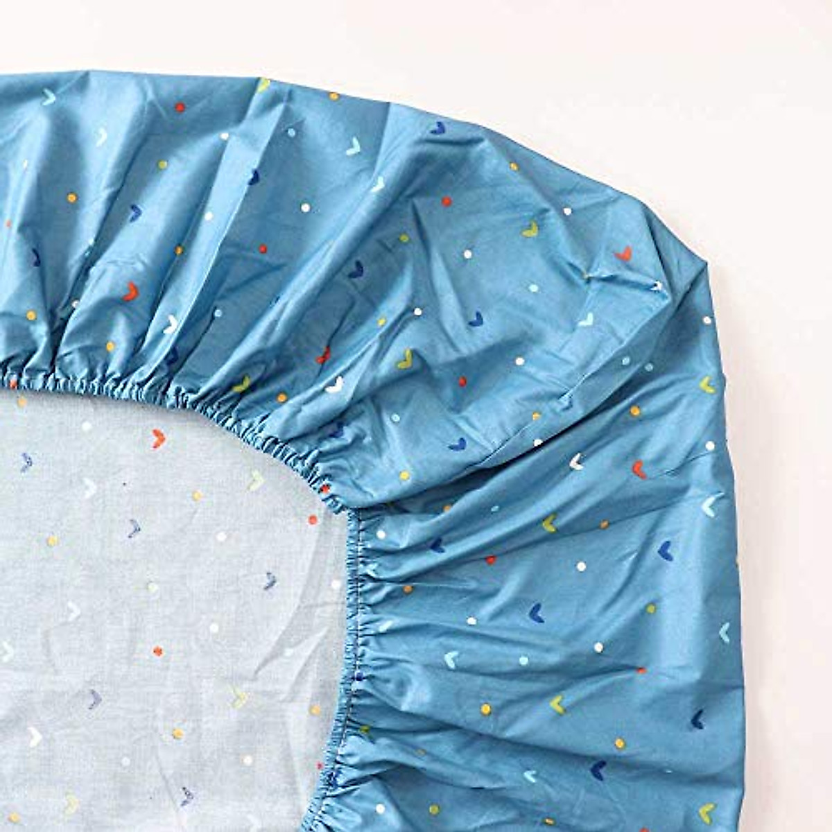 Emenpy 100% Cotton Crib Bedding Set for Infant Boys Girls,3 Pcs Baby Bed Linen Include Duvet Cover,Fitted Sheet,Pillowcase,Nursery Decoration,No Filler(Navy)