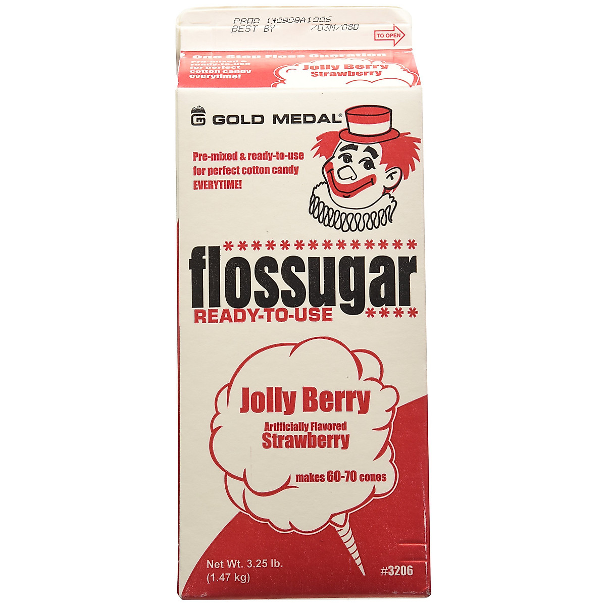 Gold Medal Strawberry Candy Floss Sugar, 52 oz - 1/2 Gallon