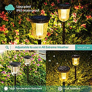 Ortope Solar Pathway Outdoor Lights 6Pack,200 Lumen Solar Garden Lights Lanterns,12Hrs Long Last Solar Landscape Path Yard Lights,Solar Driveway Walkway Sidewalk Lights Lantern Lamp for Patio Lawn