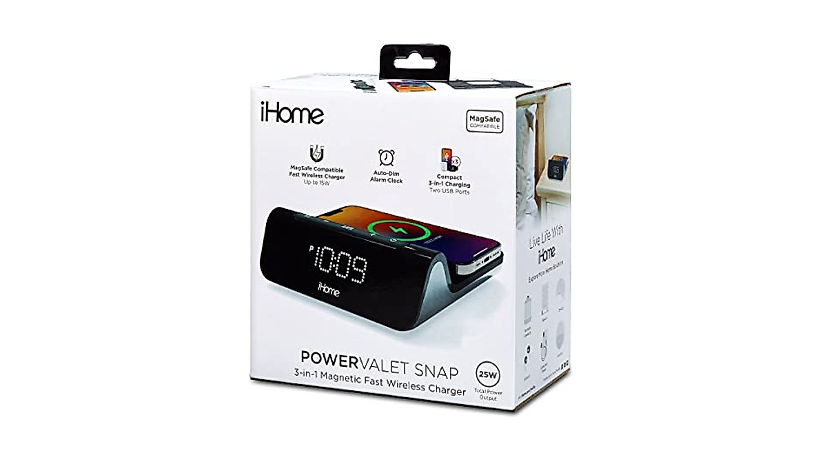 iHome 3-in-1 MagSafe Fast Wireless Charging Clock