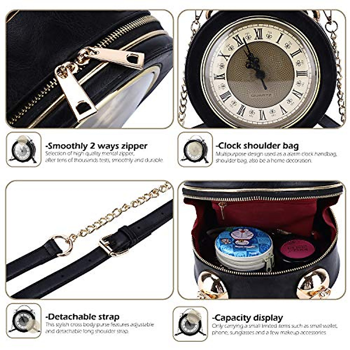 Angel Barcelo Crossover Purse and Handbags Fashion Womens Shoulder bag Handbag (Black)