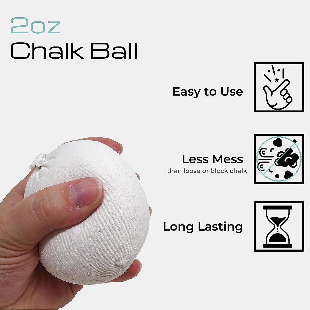 Z Athletic Gym Chalk Ball for Rock Climbing, Gymnastics, and Weightlifting, 2oz Chalk Ball