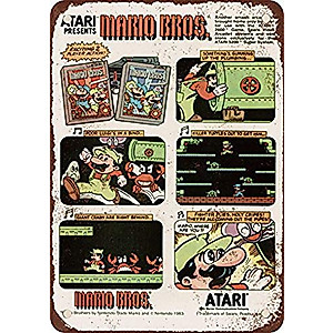 Fayotrade Decorative Metal Signs Atari Presents Mario Bros. 20x30cm
