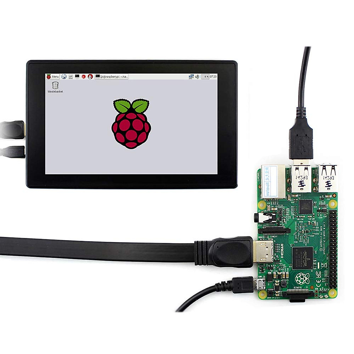 LANDZO Raspberry Pi 7 Inch HDMI Touch Display with Case,1024x600