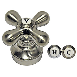 Danco 89255P Cross-Arm Tub/Shower & Sink Faucet Handle, Does NOT FIT Delta & Moen FAUCETS, Fits 2-3 Handle Faucets, Brushed Nickel 2-Pack