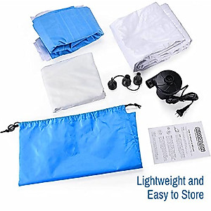 Airvalon Inflatable Toddler Travel Bed with Fitted Bed Sheet + Pump | Portable Toddler Bed for Kids | Toddler Air Mattress | Kids Air Mattress - Blue/Pink