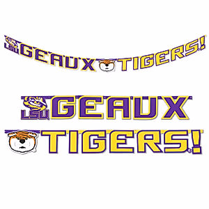 LSU – Geaux Tigers Banner! 8 Ft. long banner is great for Tailgating, Dorm Rooms, Birthday Parties, Graduation. Show your LSU Tiger spirit. by Havercamp
