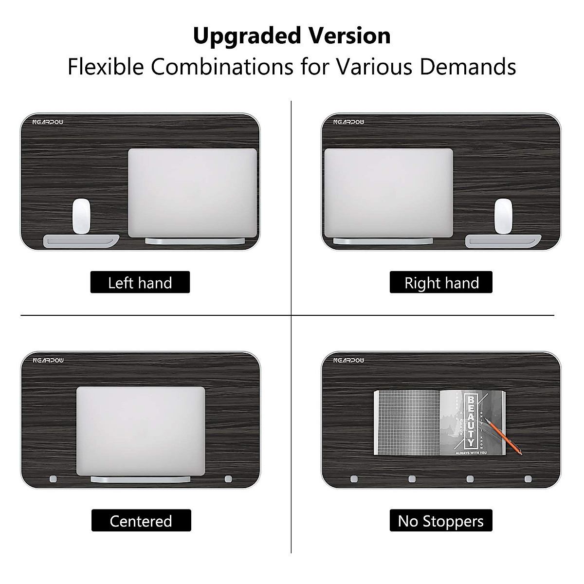 NEARPOW Laptop Bed Tray Table, Adjustable Laptop Bed Stand, Portable Standing Table with Foldable Legs, Foldable Lap Tablet Table for Sofa Couch Floor - Medium Size