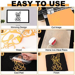 CAREGY Heat Transfer Vinyl White Iron on Vinyl-12"x 45Ft HTV Vinyl Roll Easy to Cut & Weed for Heat Vinyl Design