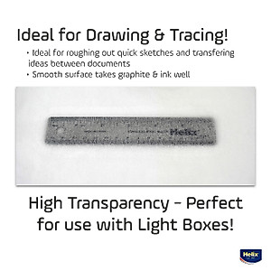 Helix Tracing & Sketching Paper Roll, White, High Transparency, 12 Inches x 50 Yards (37801)