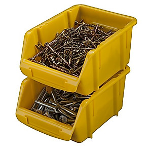 Stack-On BIN-1507 Parts Storage Organizer Bin, Small, Yellow