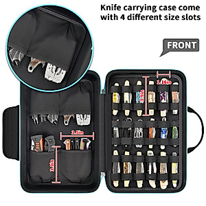 Knife Display Case for 45+ Pocket Knives, for Butterfly Knife Storage Bag, Folding Knives Organizer Holder Box, Knives Collection Protector for Survival, Tactical, Outdoor, Kitchen, EDC Mini Knife