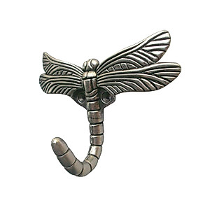 LEICHI 2pcs Dragonfly Hooks Antique Silver Clothes Hook Robe Hooks for Door Coat Hanger Wall Mounted Clothes Rack