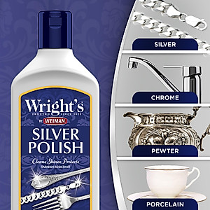 Wright's Silver Cleaner and Polish - 7 Ounce (2 Pack) Ammonia-Free - Use on Silver, Jewelry, Antique Silver