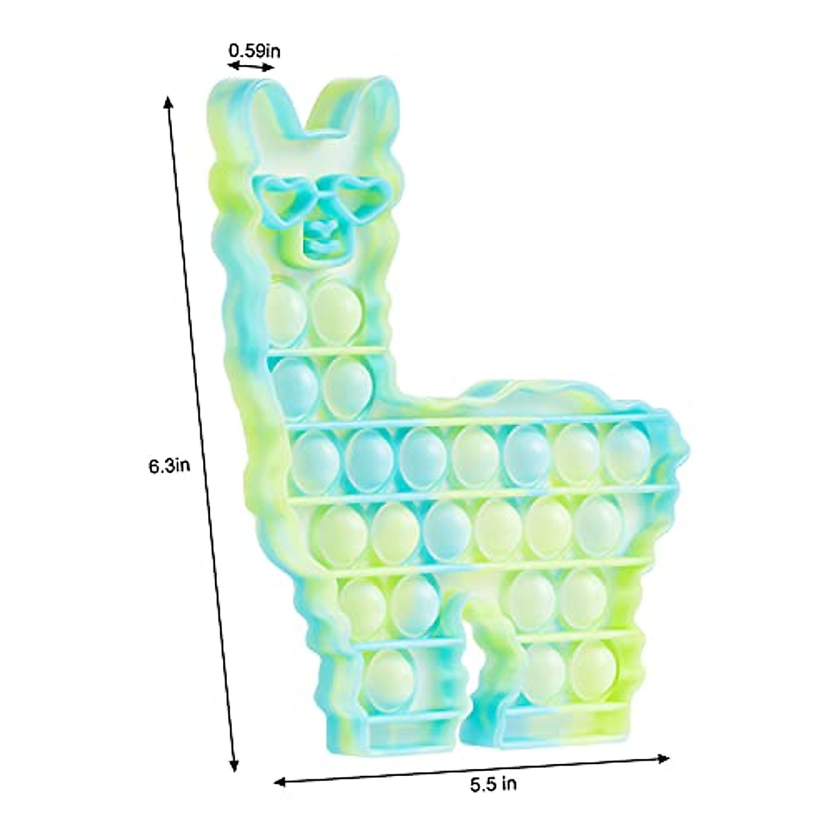 WHATOOK Glow in The Dark Fidget Pop Toys Llama its: 2 Pack Pop Silicone Fluorescent Fidget Bubble Popper Sensory Alpaca Toys, Luminous Anxiety Stress Relief Glowing Toys for Adults and Kids