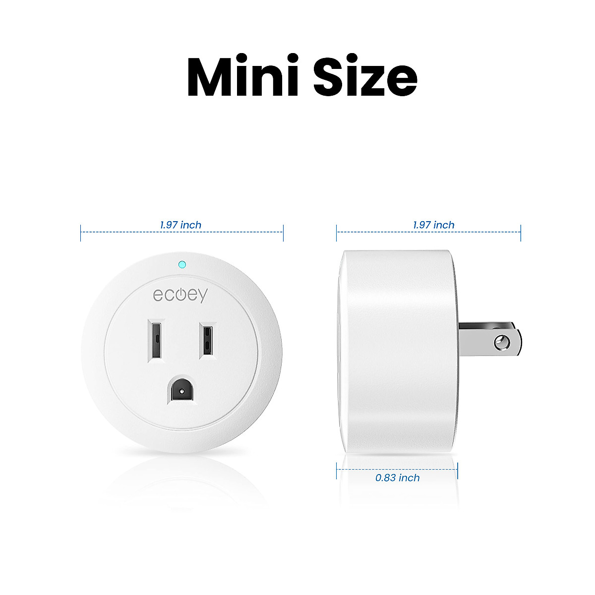 Ecoey Smart Plug - Smart Home Wi-Fi Outlet with Timing and Appointment Function, Smart Plugs with Voice Control, Familywell Pro/Tuya APP, ETL Listed, GW2001, 6 Packs
